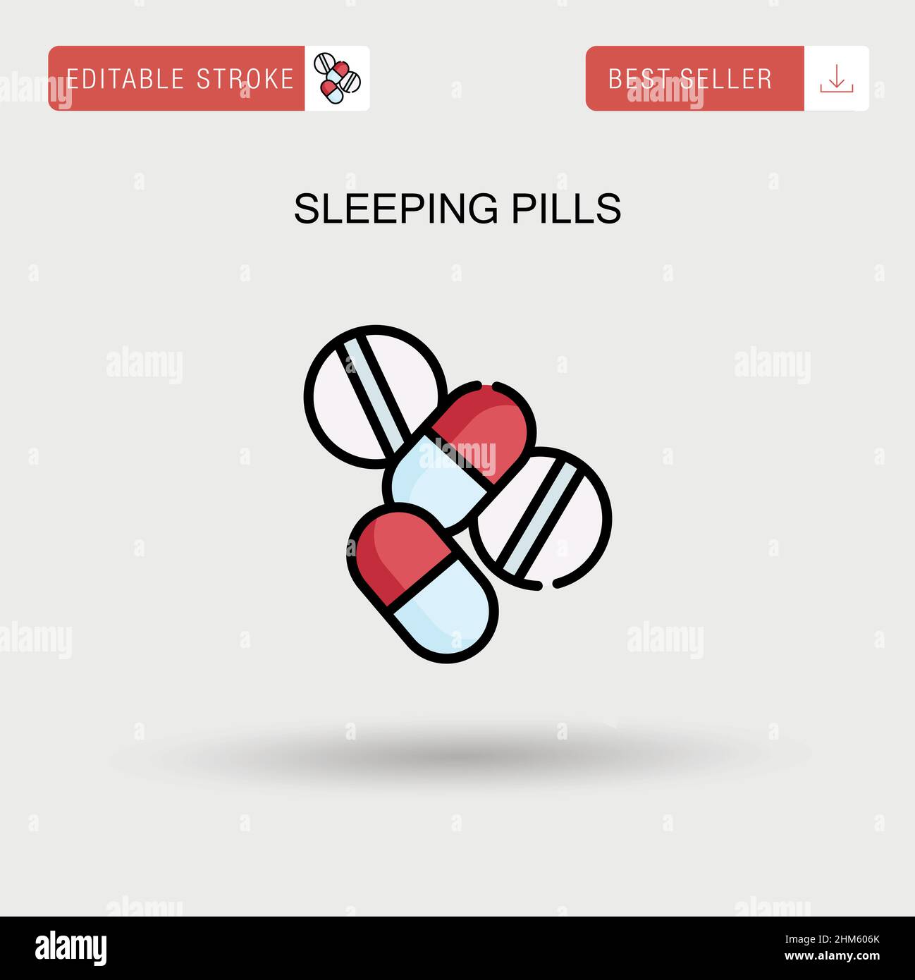 Sleeping pills Simple vector icon Stock Vector Image & Art - Alamy