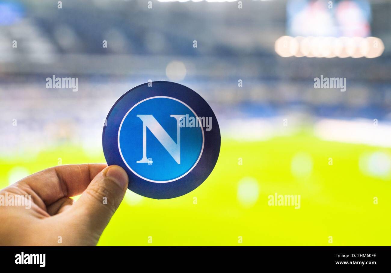 September 12, 2021, Naples, Italy. S.S.C. football club emblem Napoli ...