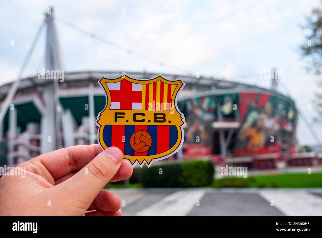 Barcelona stadium official flag hi-res stock photography and images - Alamy