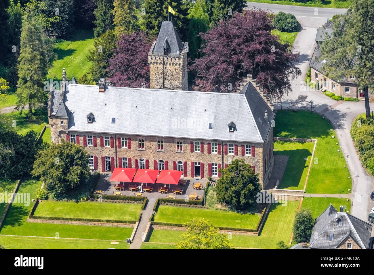 Aerial view, Haus Oefte, Essener Golfclub, Kettwig, Essen, Ruhr area ...
