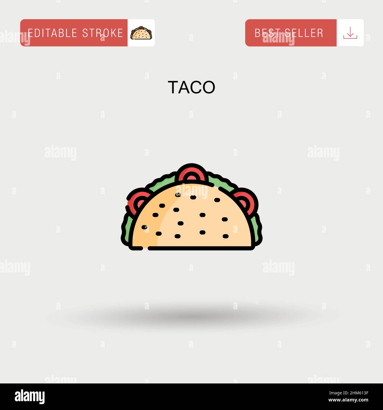 Taco Simple vector icon Stock Vector Image & Art - Alamy