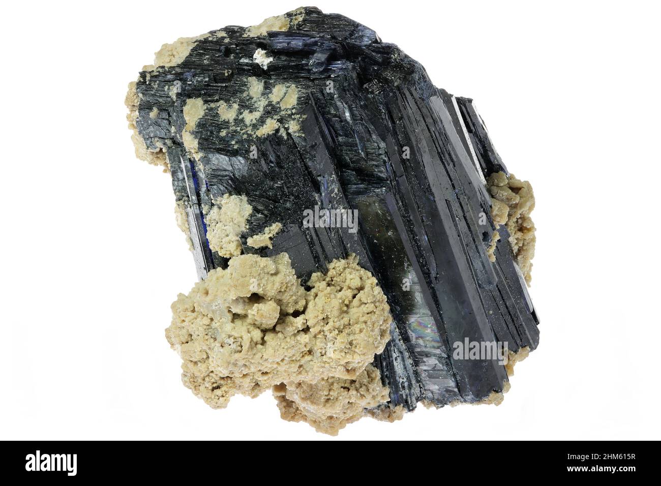 vivianite from Mount Bischoff Mine, Australia isolated on white ...