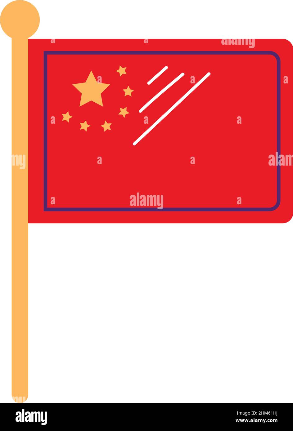 China flag pole vector illustration Stock Vector Images - Alamy