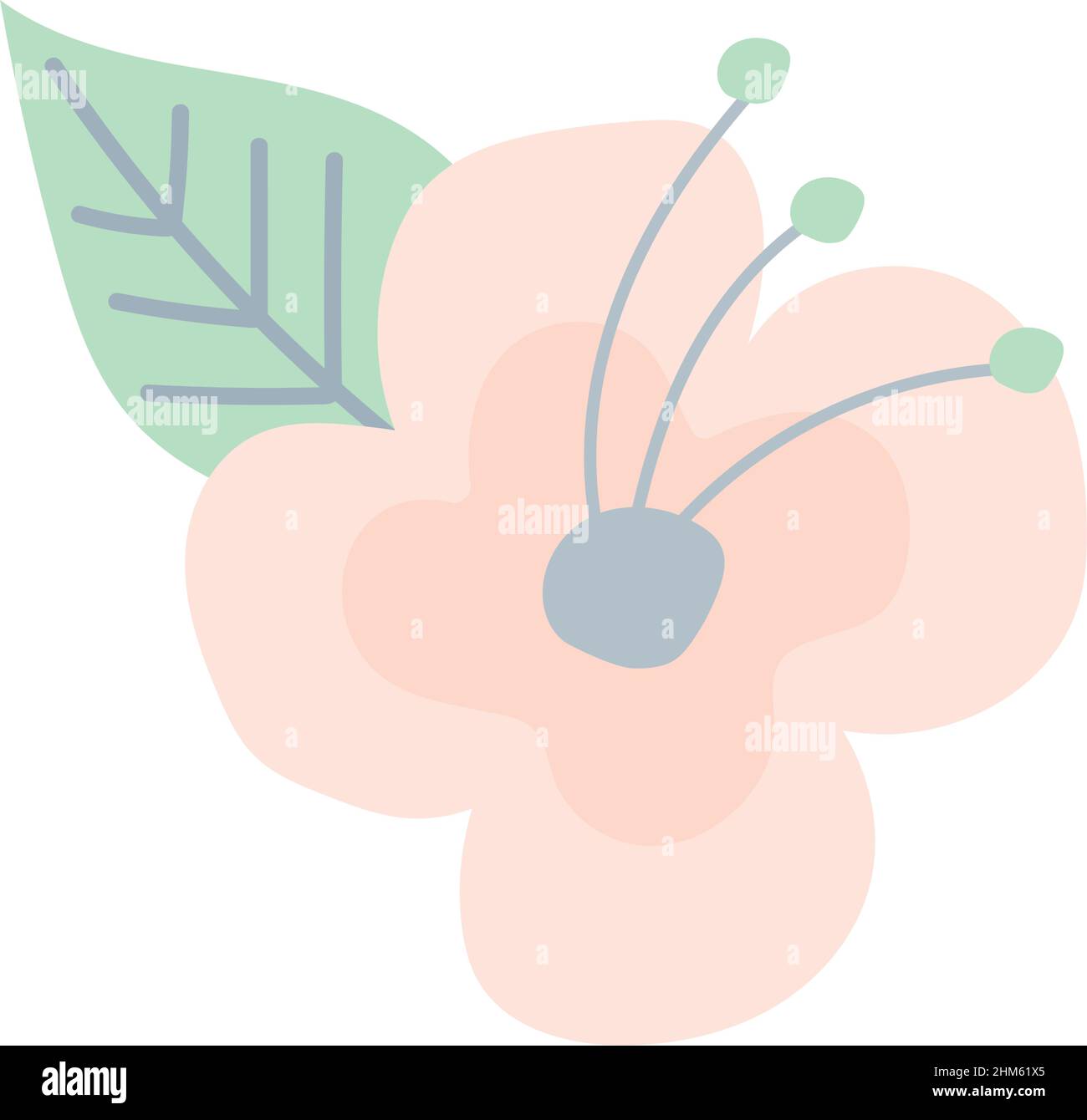 cute pink flowers color pastel Stock Vector Image & Art - Alamy