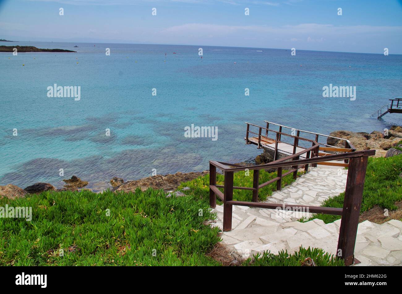 Path to the magnificent shore, Cape Greco, Cyprus Stock Photo - Alamy