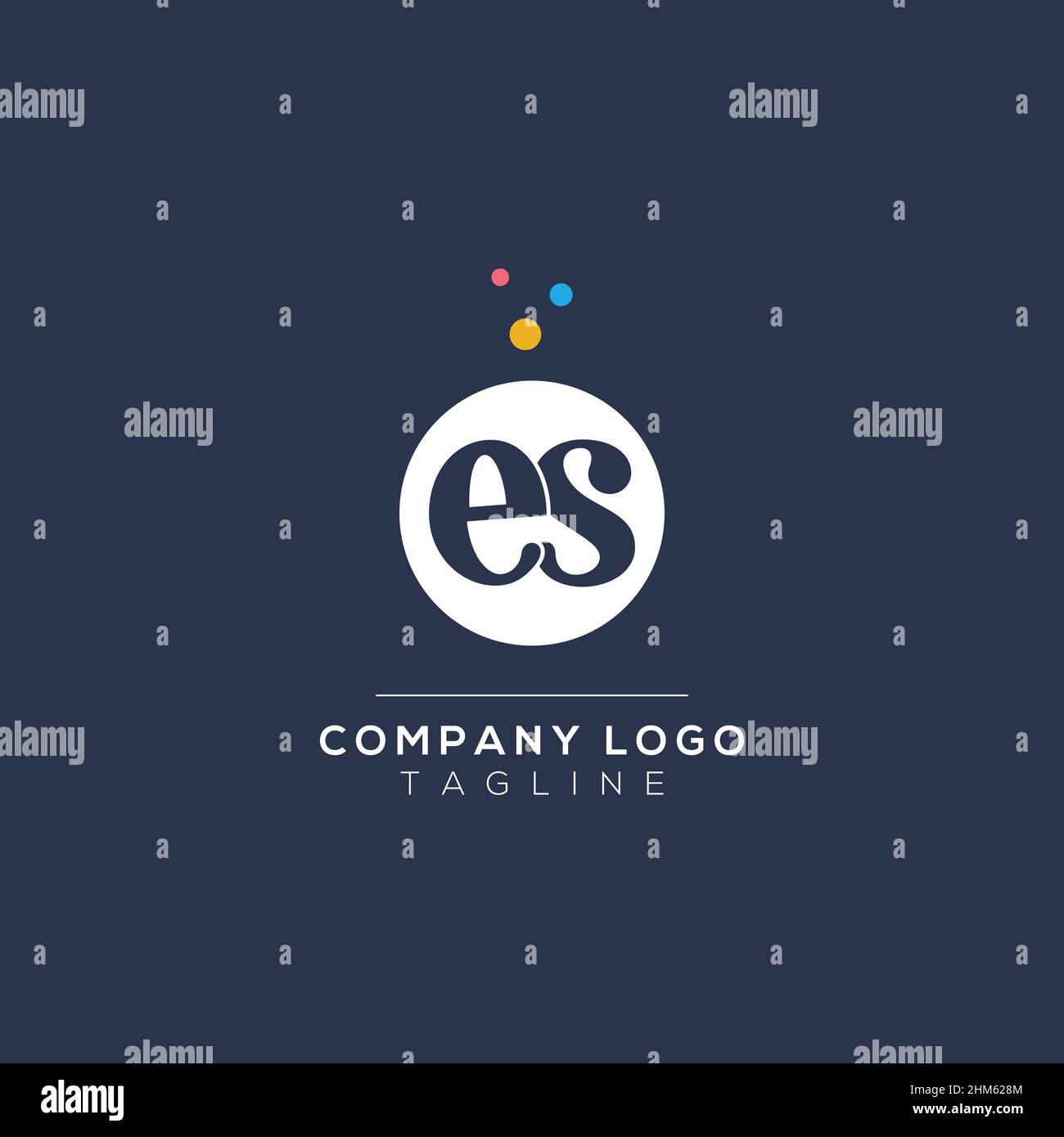 ES Initial Letter Design Vector with bubble Dots. Vector Lettering ...