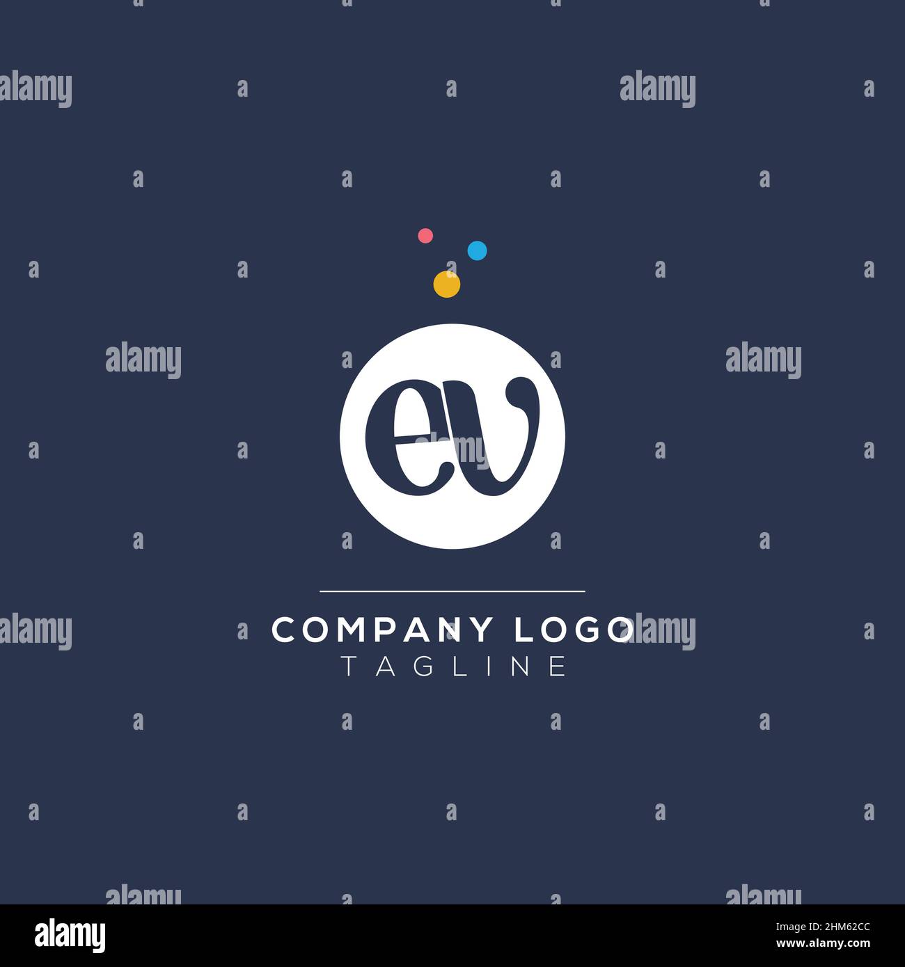 EV Initial Letter Design Vector with bubble Dots. Vector Lettering ...