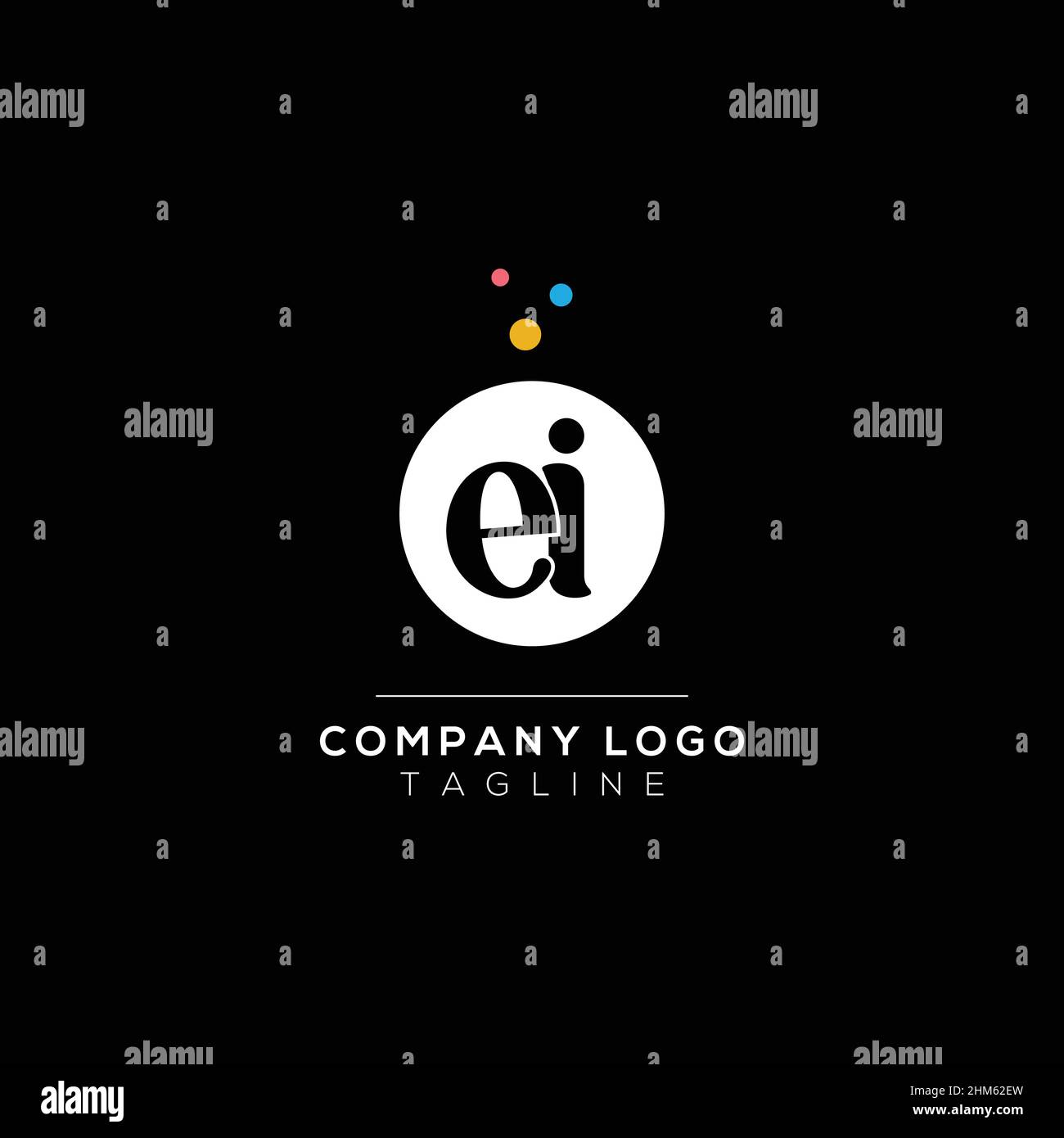 EI Initial Letter Design Vector with bubble Dots. Vector Lettering ...