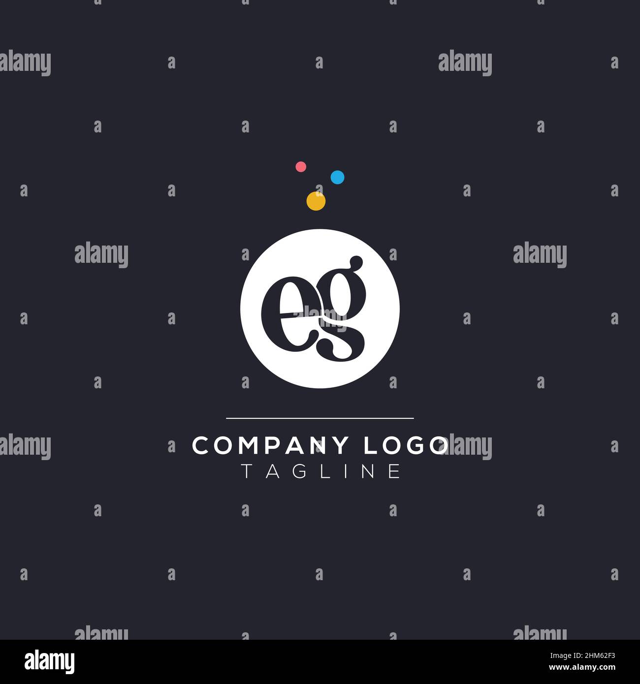 EG Initial Letter Design Vector with bubble Dots. Vector Lettering ...