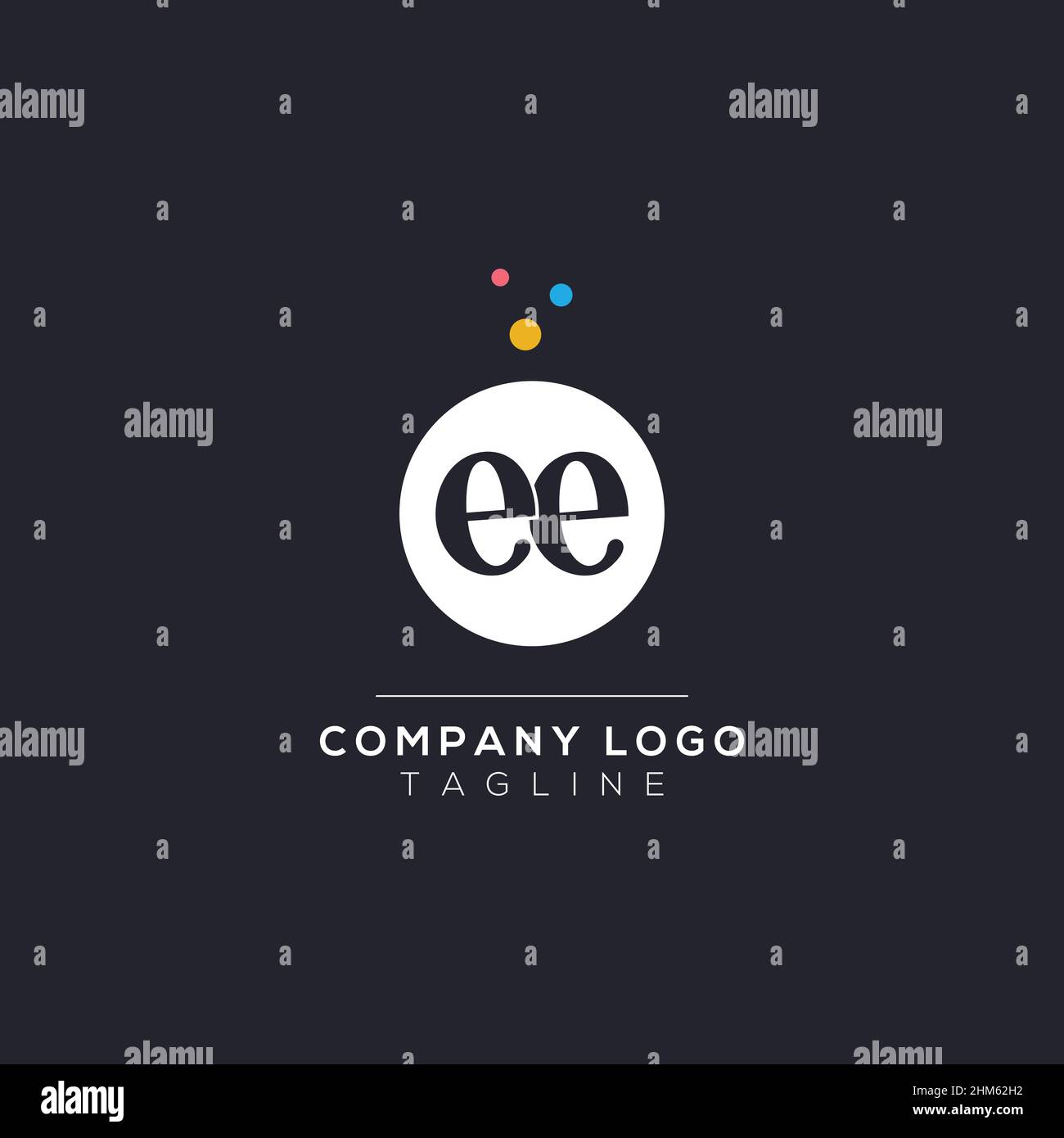 EE Initial Letter Design Vector with bubble Dots. Vector Lettering ...