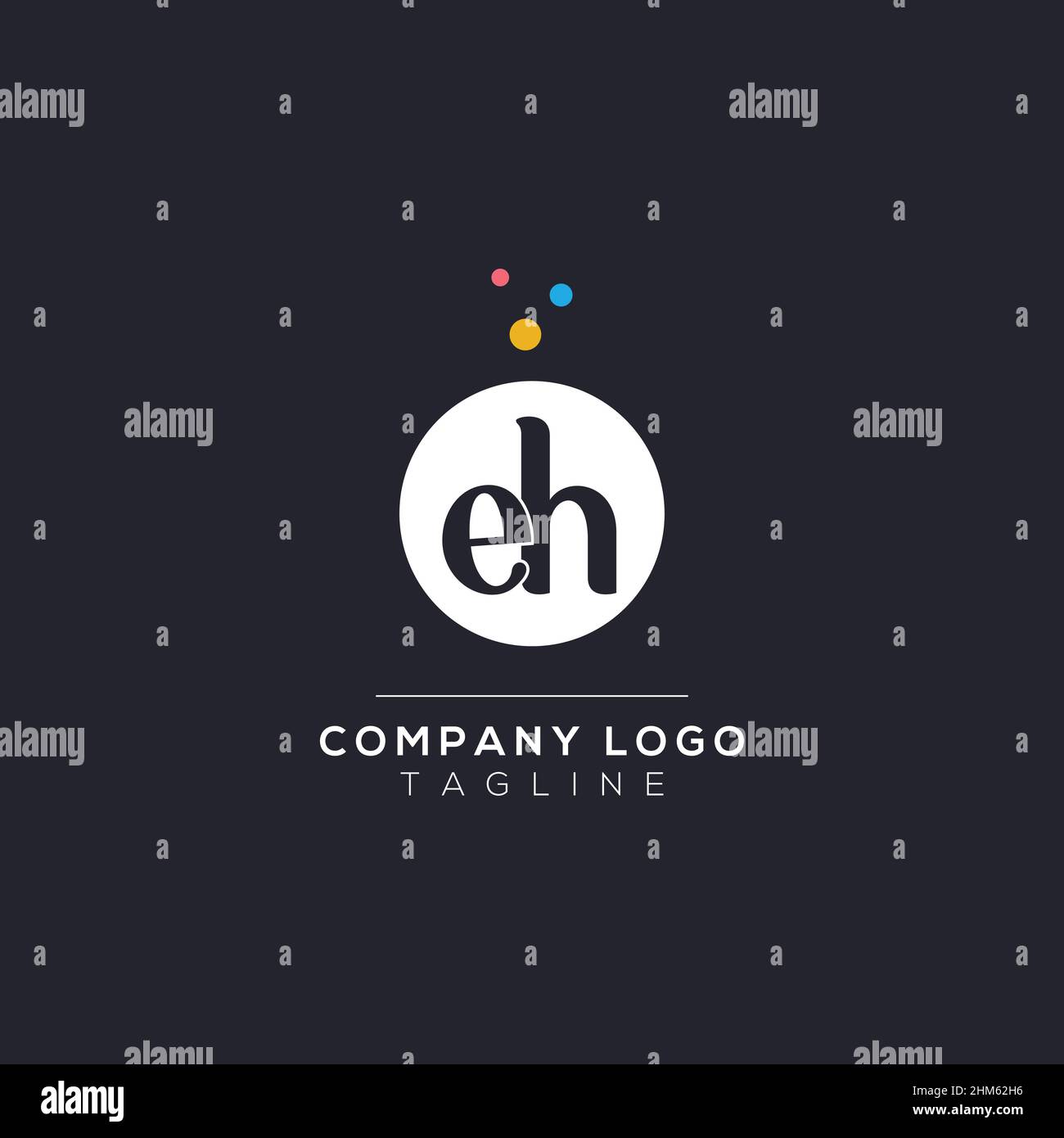 EH Initial Letter Design Vector with bubble Dots. Vector Lettering ...