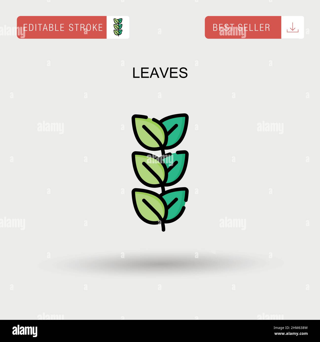 Leaves Simple vector icon Stock Vector Image & Art - Alamy