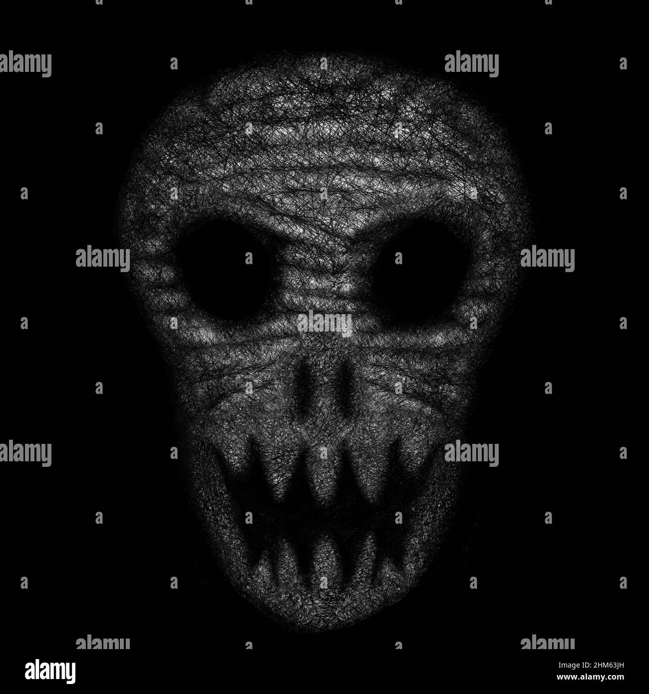 Wrinkled, braided alien face Stock Photo - Alamy