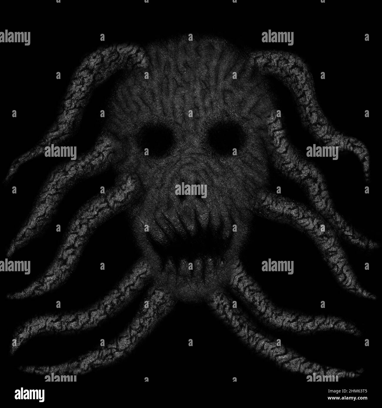 Tentacle alien monster Black and White Stock Photos & Images - Alamy