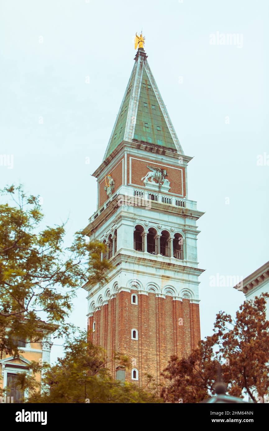 bell tower saint marks campanile in italy venice old architecture Stock ...