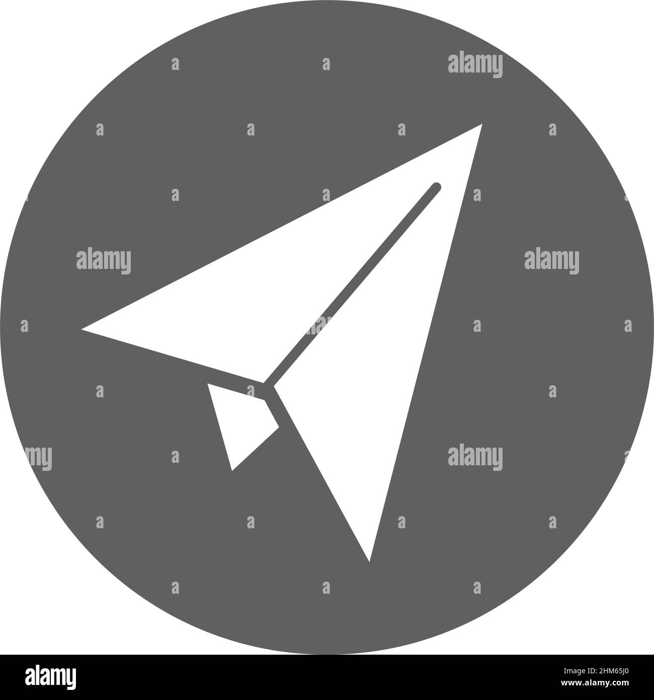 paper airplane gray isolated icon Stock Vector Image & Art - Alamy