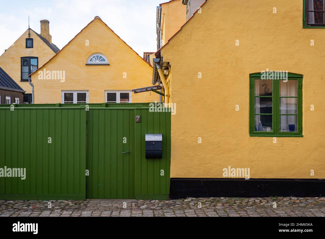 the Beautiful Yellow buildings of Dragor Denmark Stock Photo - Alamy