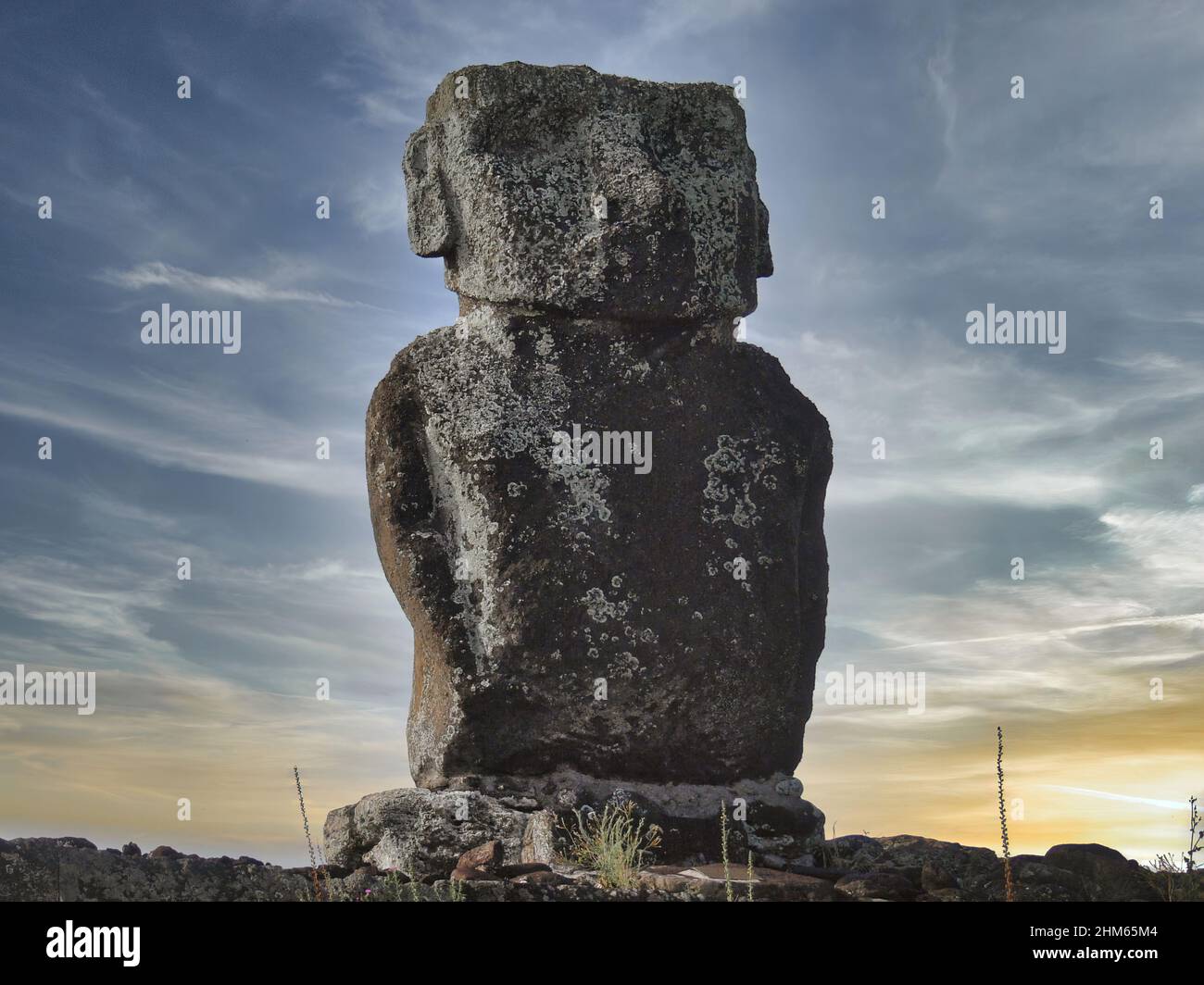 An ancient statue of a Moai from Easter Island and the lost ...