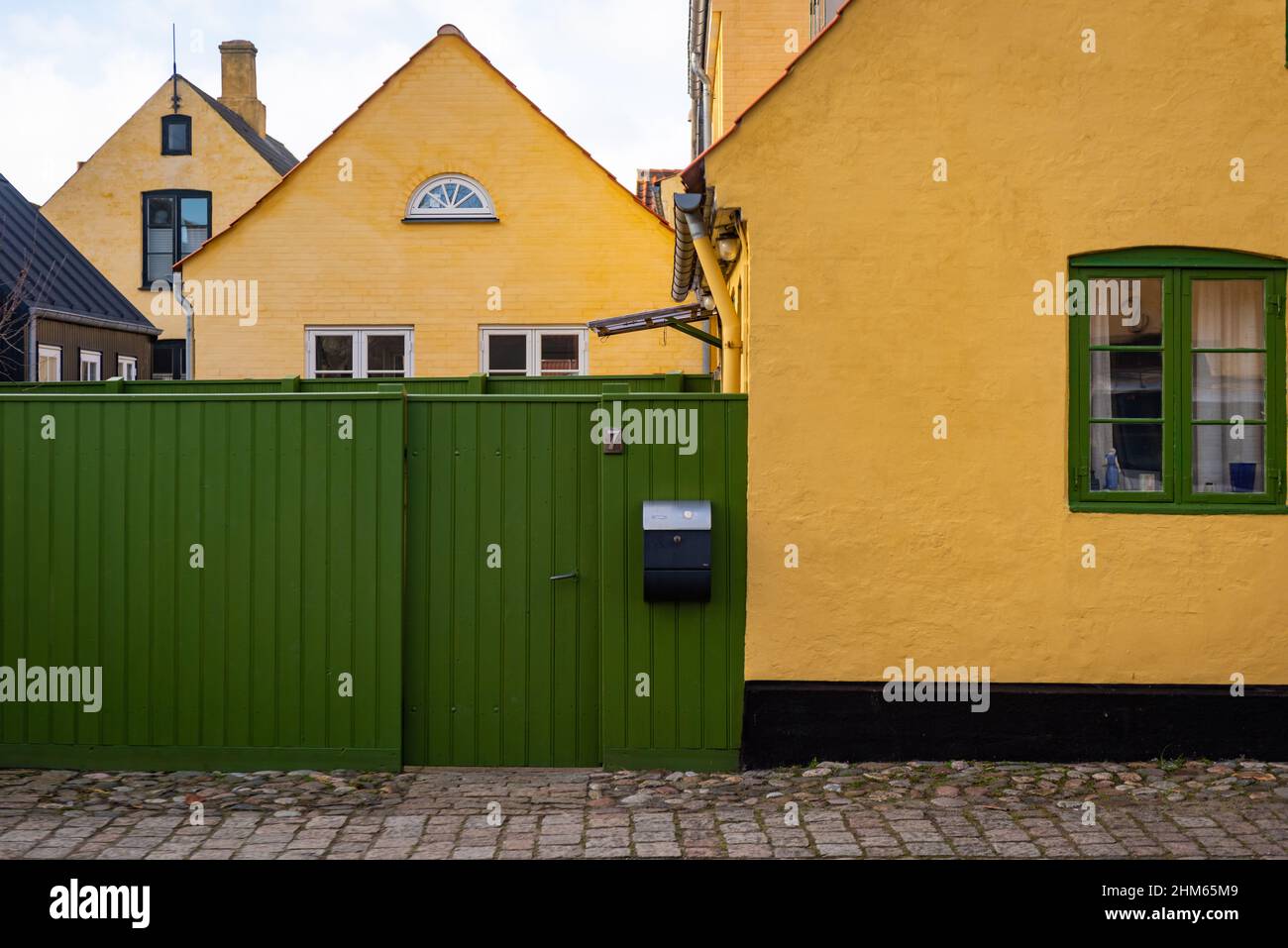 the Beautiful Yellow buildings of Dragor Denmark Stock Photo - Alamy