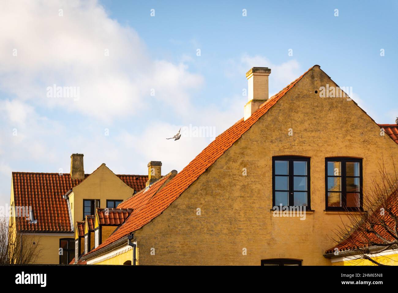 the Beautiful Yellow buildings of Dragor Denmark Stock Photo - Alamy