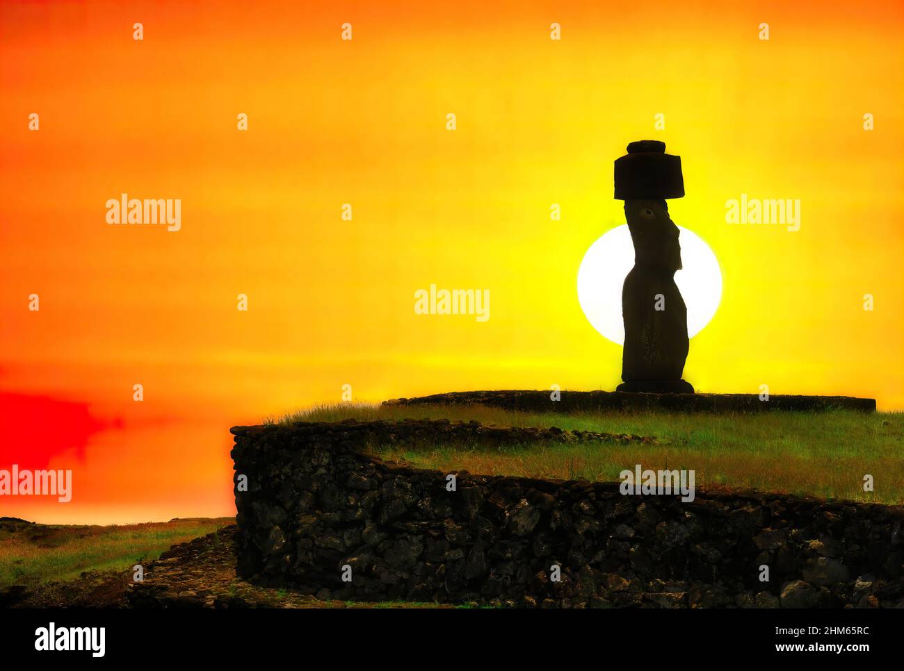 An ancient statue of a Moai from Easter Island and the lost ...