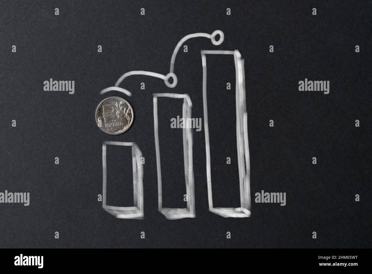 The concept of the growth of the currency of the Russian ruble with a ...