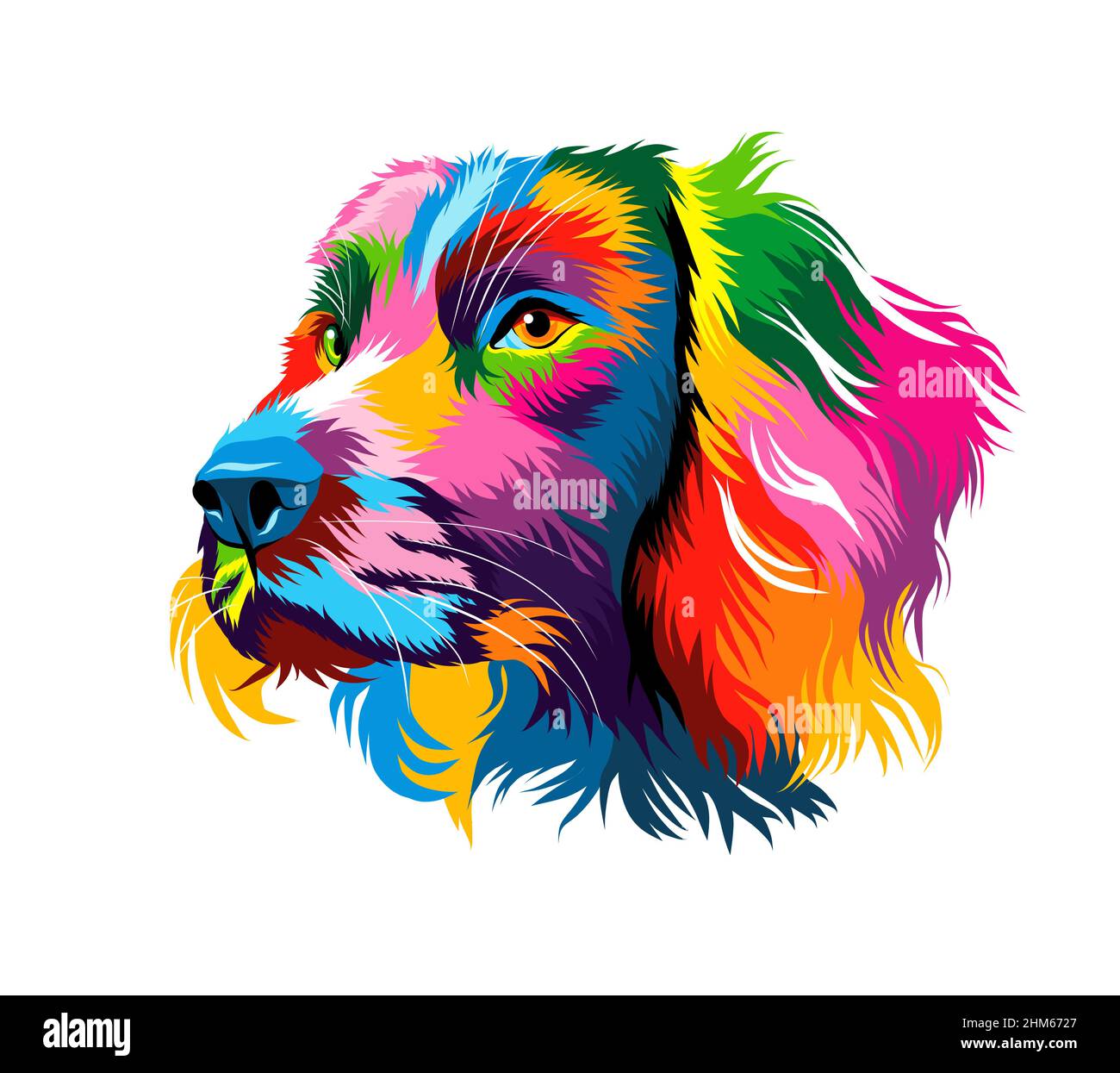 Black labrador head shot Stock Vector Images - Alamy