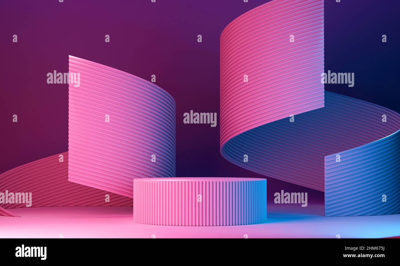 Neon premium product display podium on neon colors background Stock ...