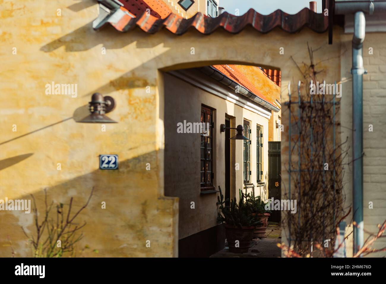 the Beautiful Yellow buildings of Dragor Denmark Stock Photo - Alamy