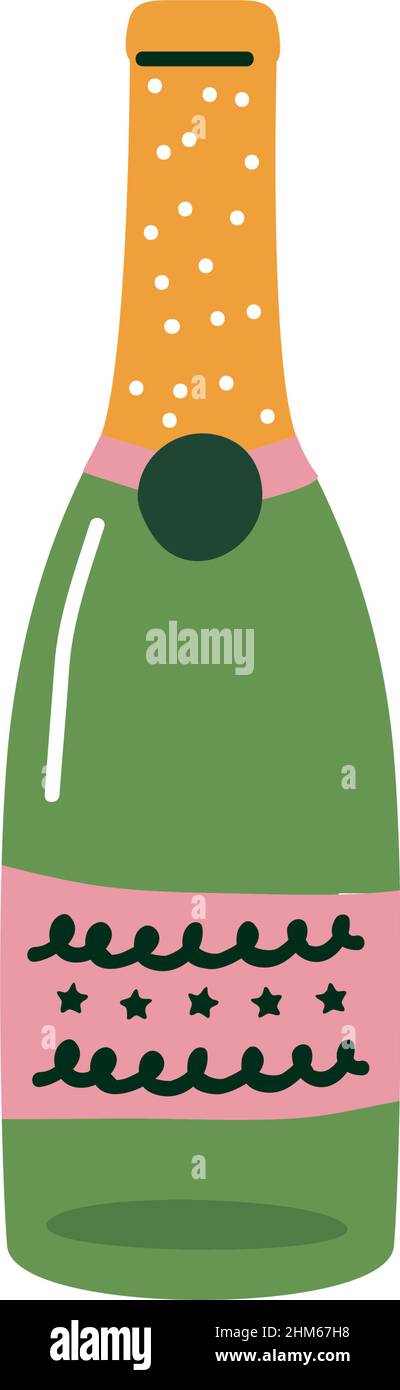 champagne bottle gold label icon Stock Vector Image & Art - Alamy