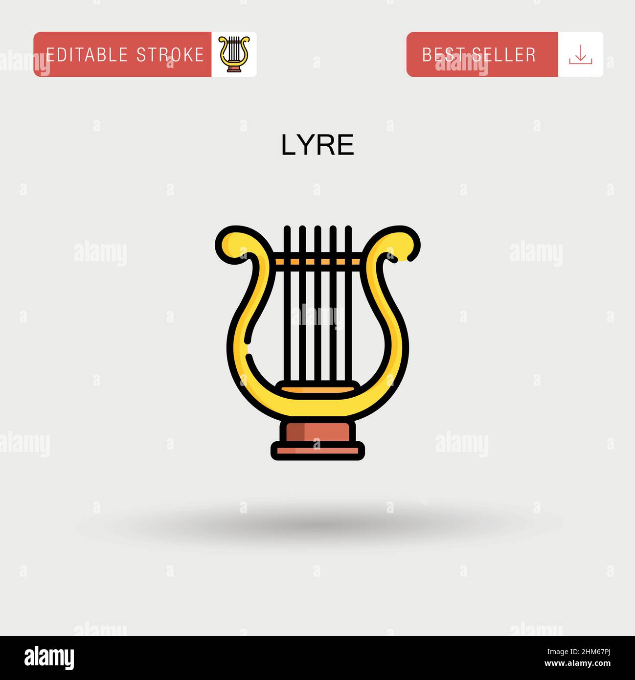 Lyre Simple vector icon Stock Vector Image & Art - Alamy