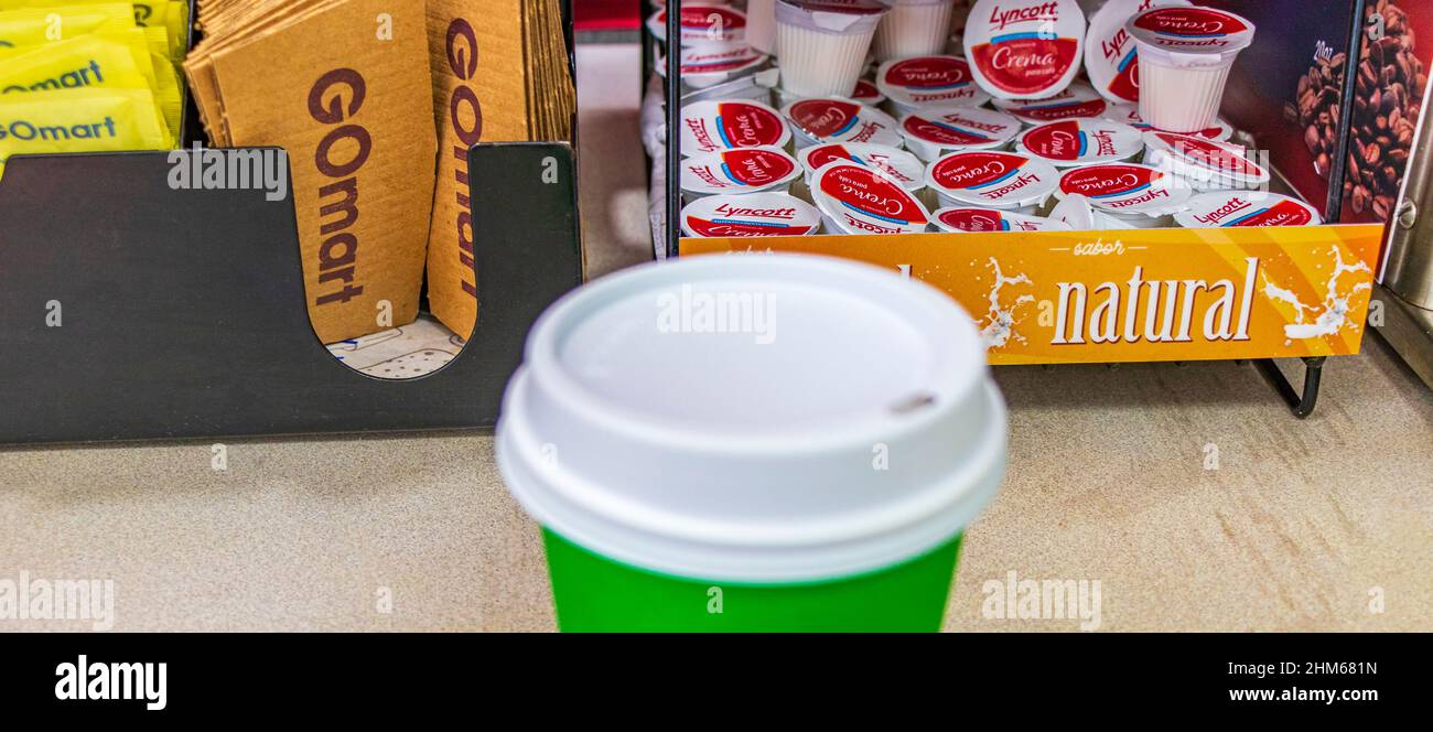 Puerto Aventuras Mexico 02. February 2022 Mexican GOmart coffee from ...
