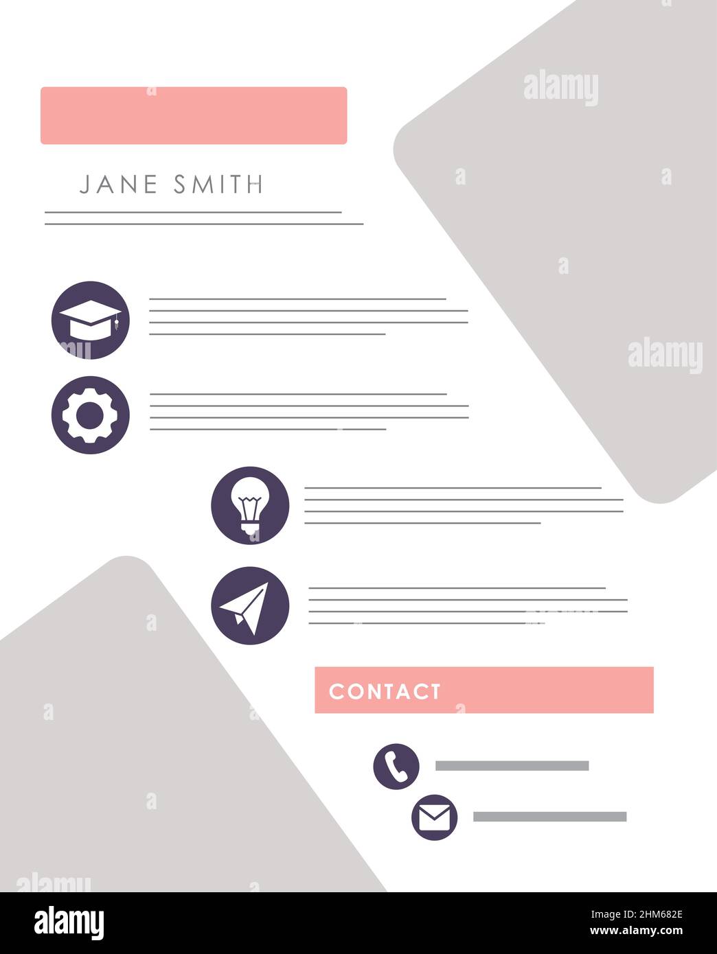 pink curriculum vitae template document Stock Vector Image & Art - Alamy