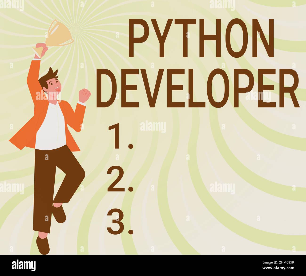 Conceptual caption Python Developer. Business idea responsible for ...