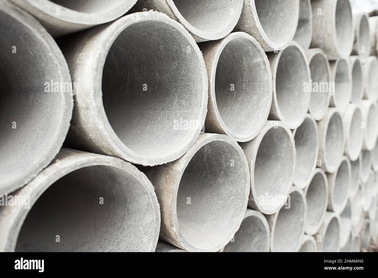 Pipes at the hardware store used for the construction. Close up ...