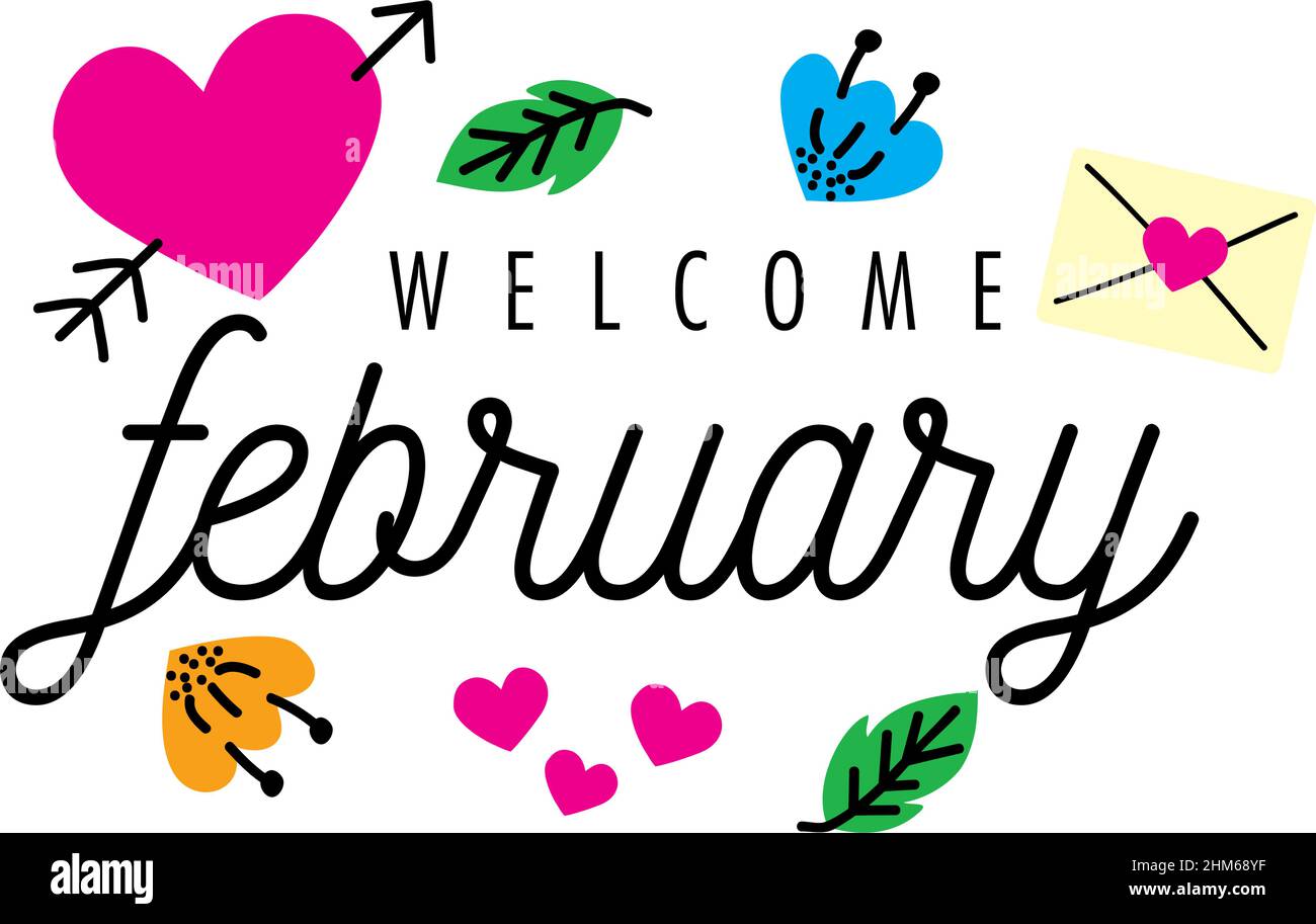 Welcome february Stock Vector Images - Alamy