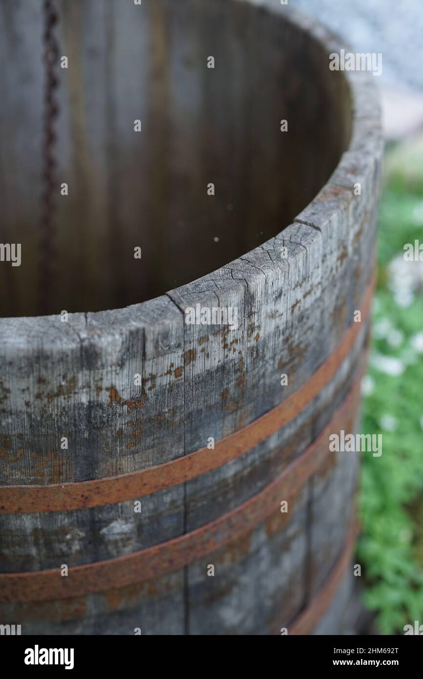Old wooden container outdoors Stock Photo - Alamy