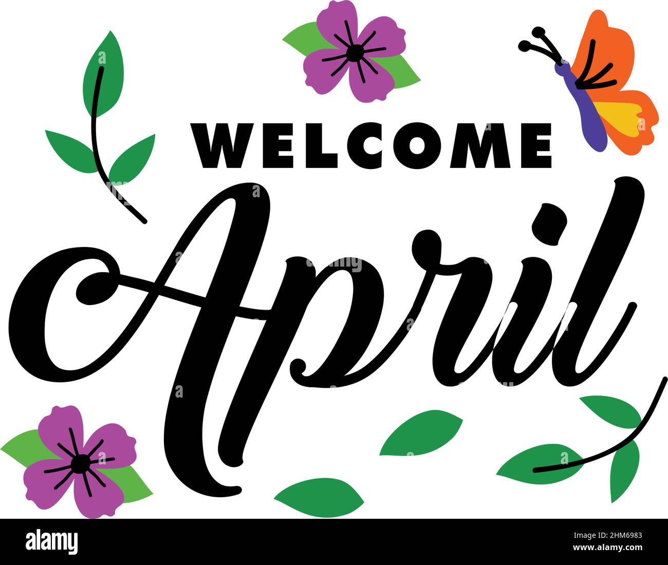 Hello april month text Stock Vector Images - Alamy