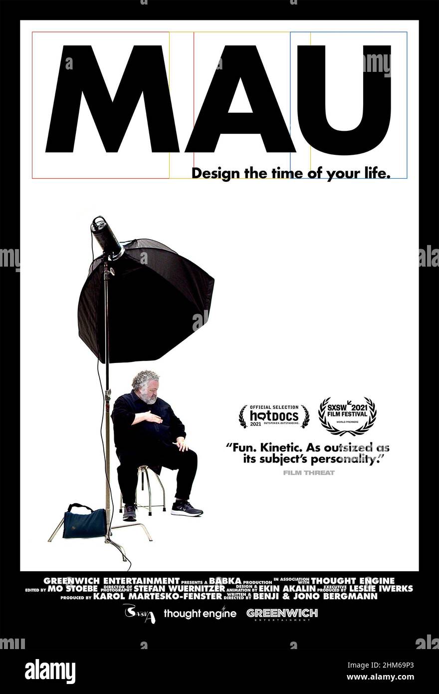 MAU, US poster, Bruce Mau, 2021. © Greenwich Entertainment /Courtesy ...