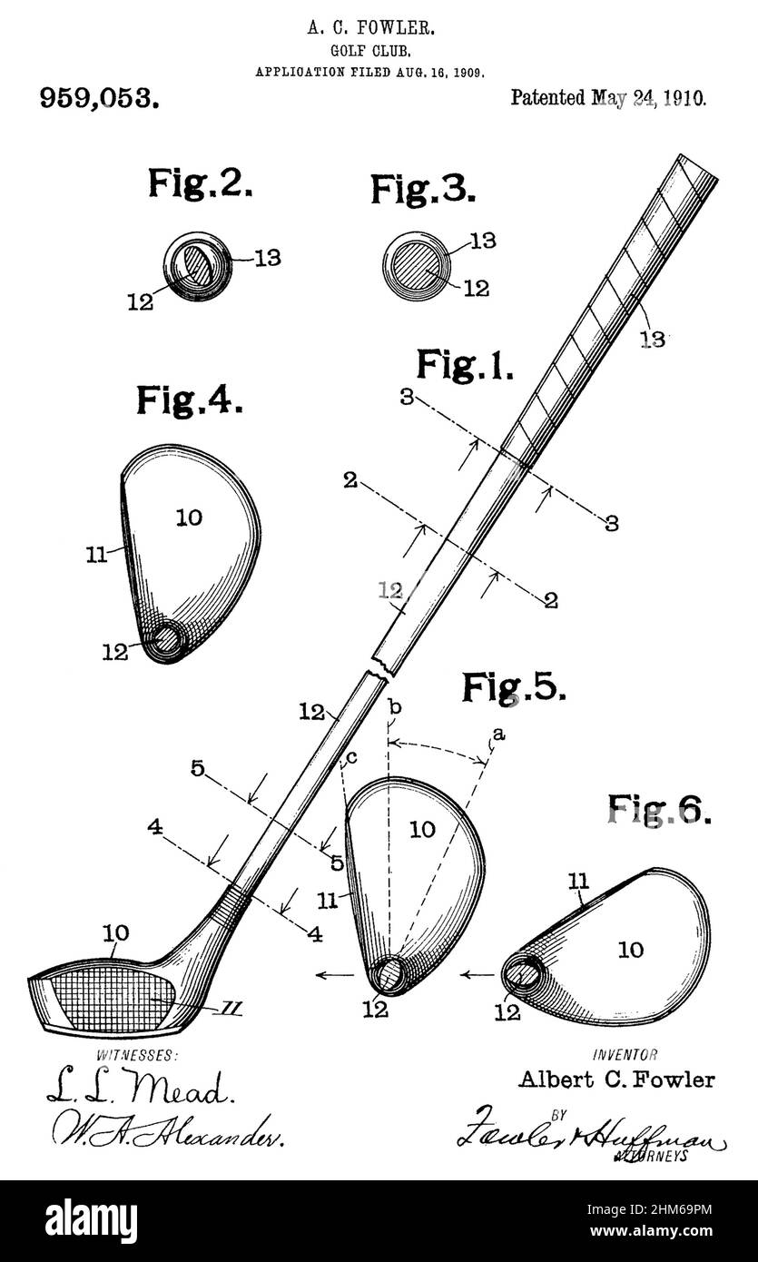 Vintage Golf Club Drawing