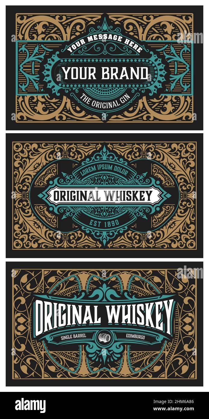 Set of 3 vintage labels for packing Stock Vector Image & Art - Alamy
