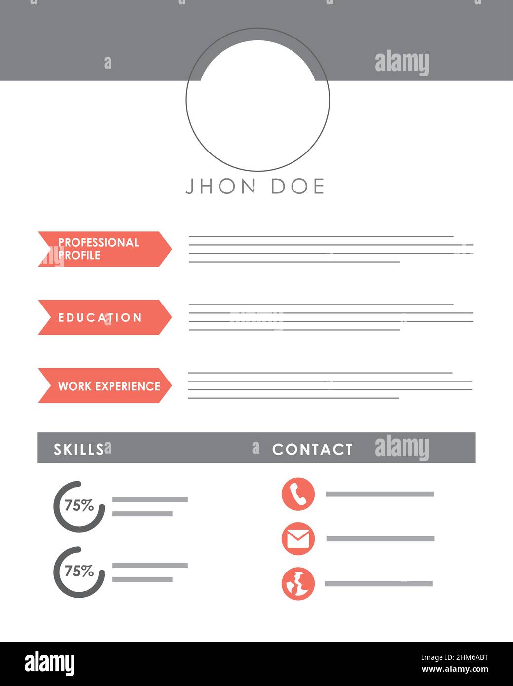 red cv template document icon Stock Vector Image & Art - Alamy