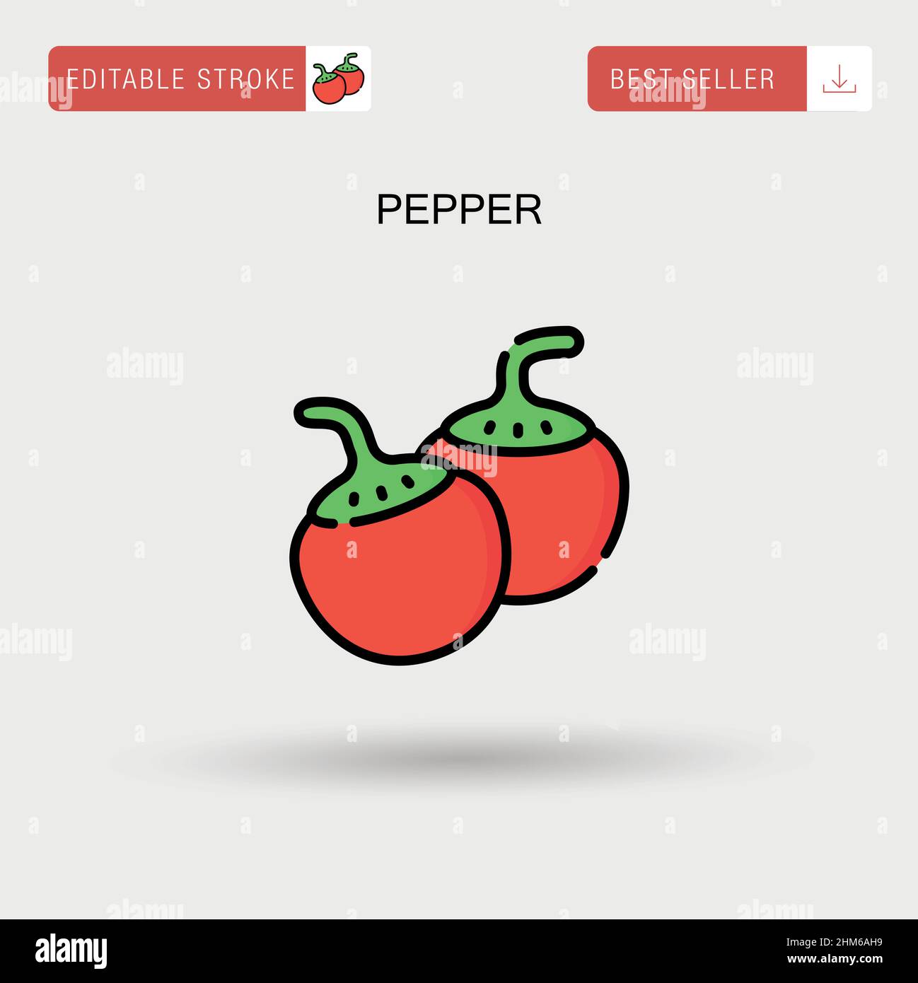 Red bell pepper black background Stock Vector Images - Alamy