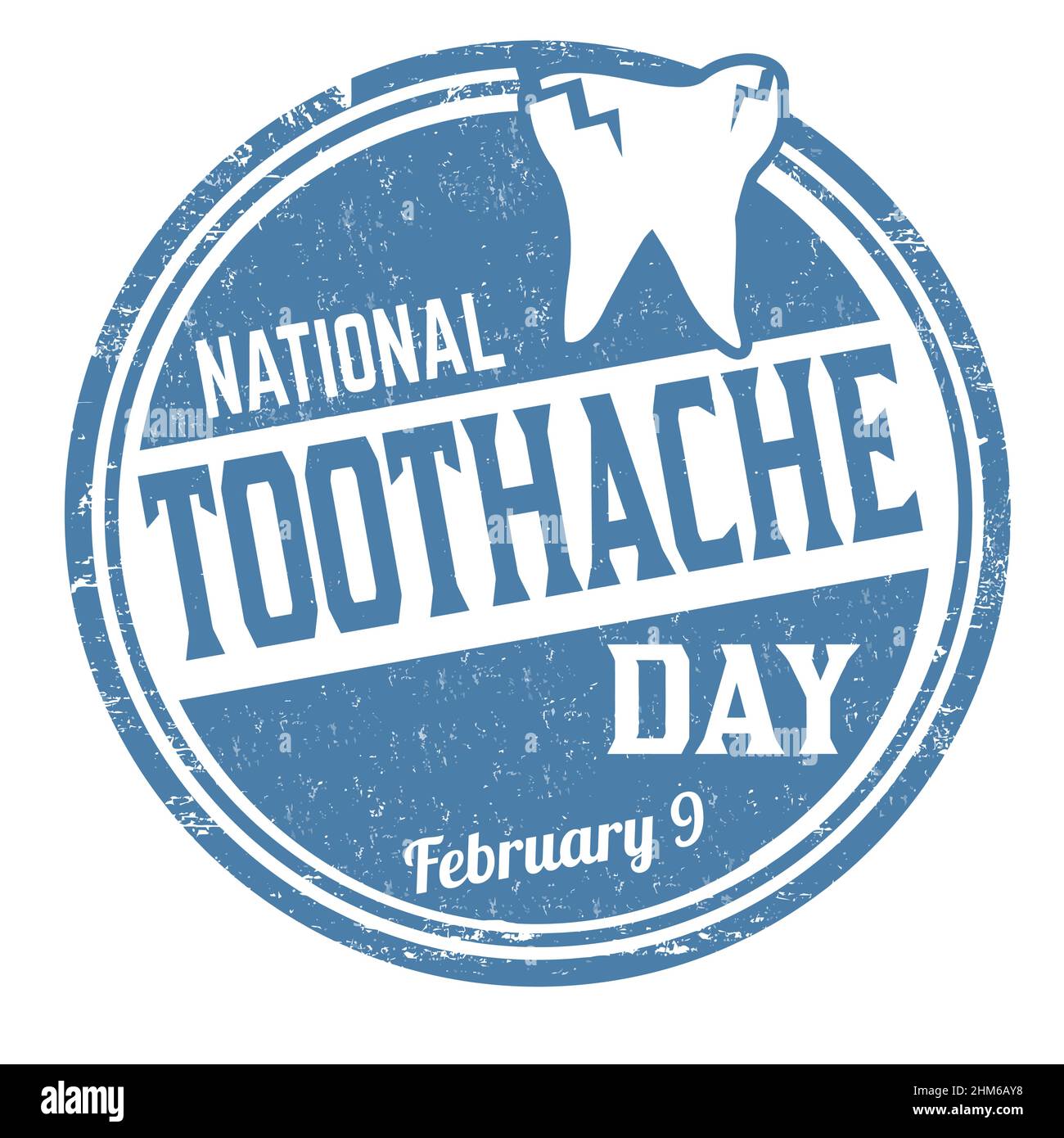 National toothache day grunge rubber stamp on white background, vector ...