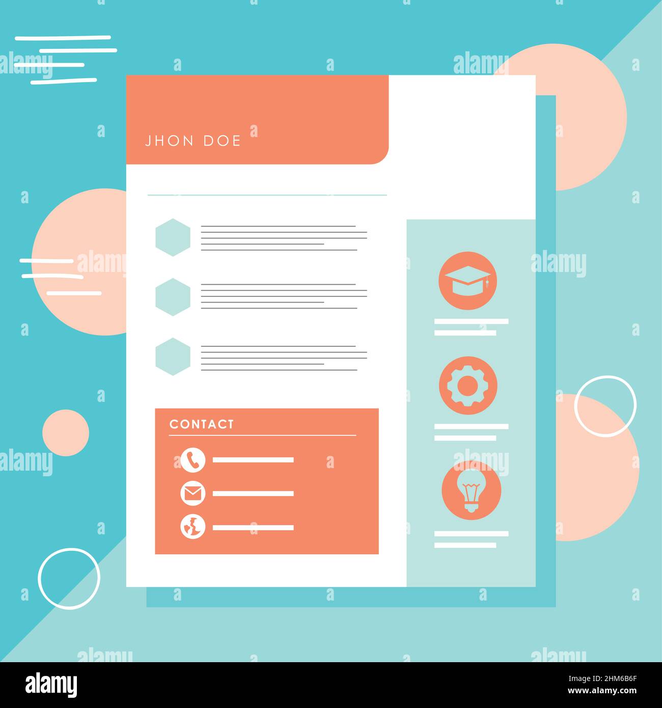 Creative cv template orange hi-res stock photography and images - Alamy