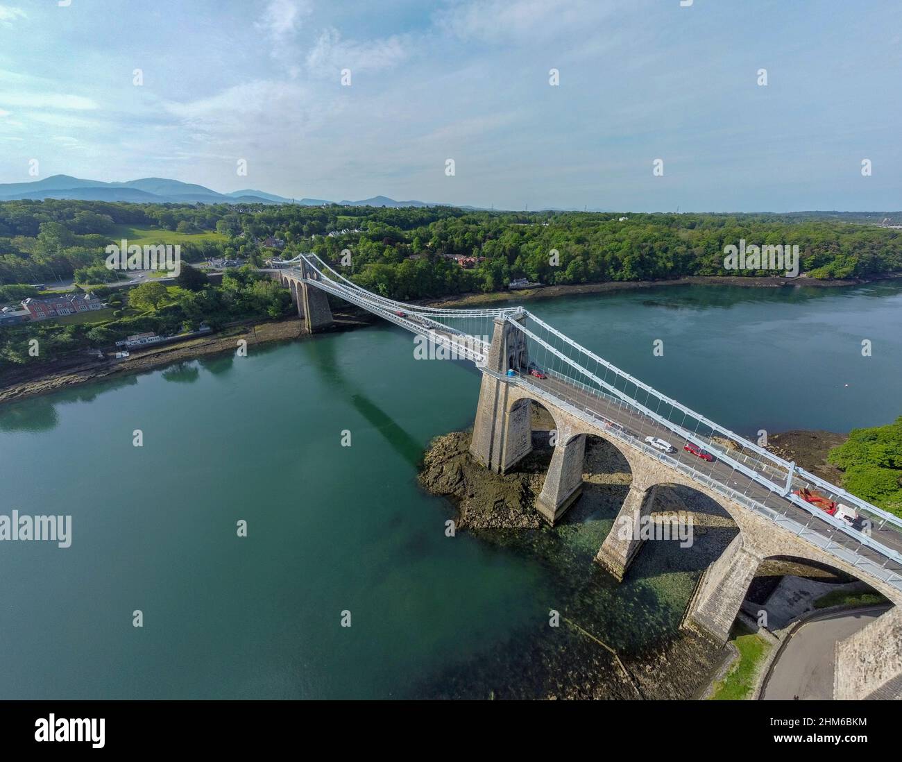 Menai bridge aerial hi-res stock photography and images - Alamy