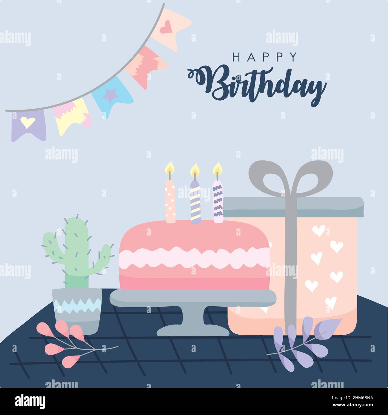 Birthday invitation card with cake Stock Vector Image & Art - Alamy