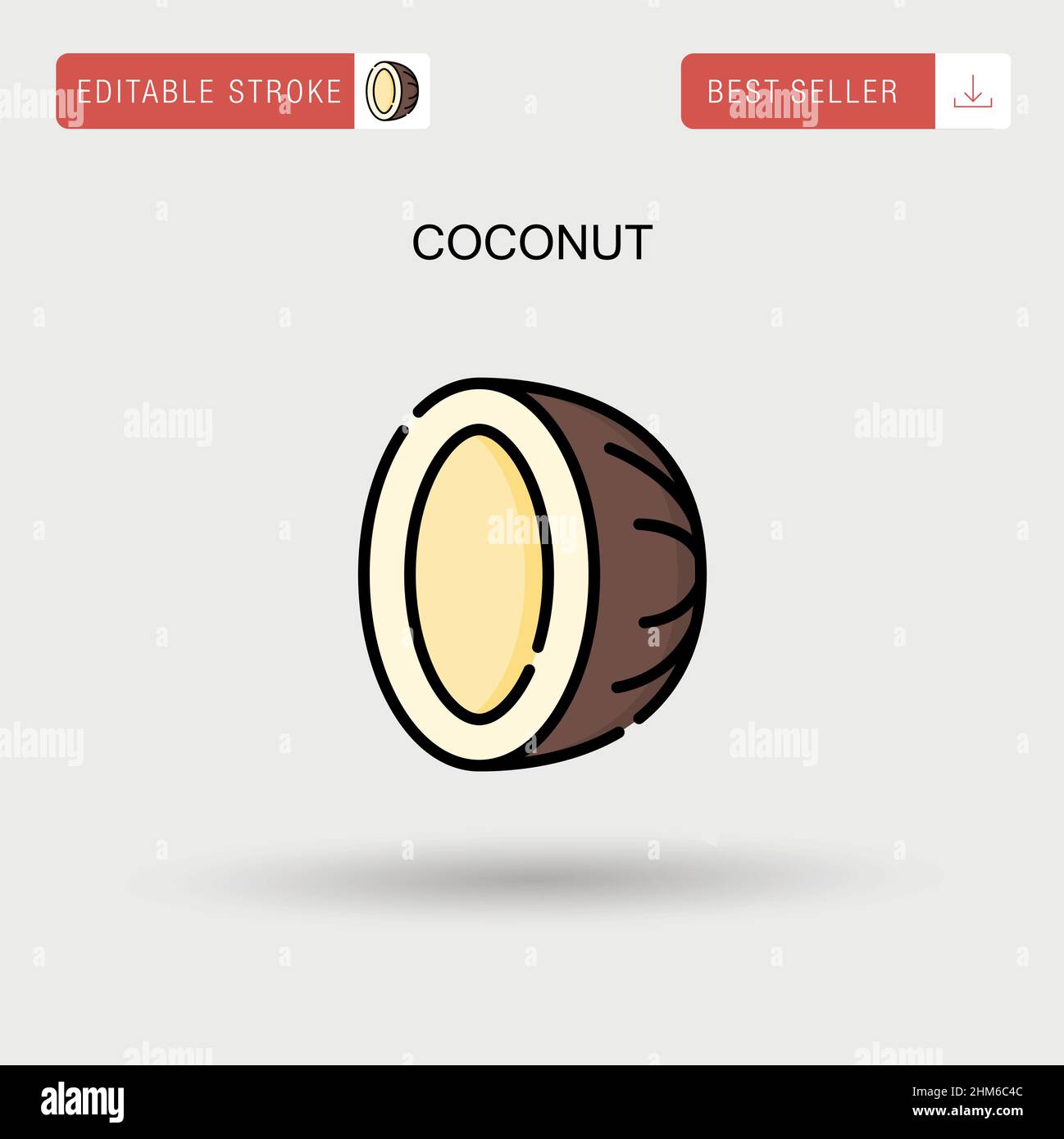 Half coconut green leaf Stock Vector Images - Alamy