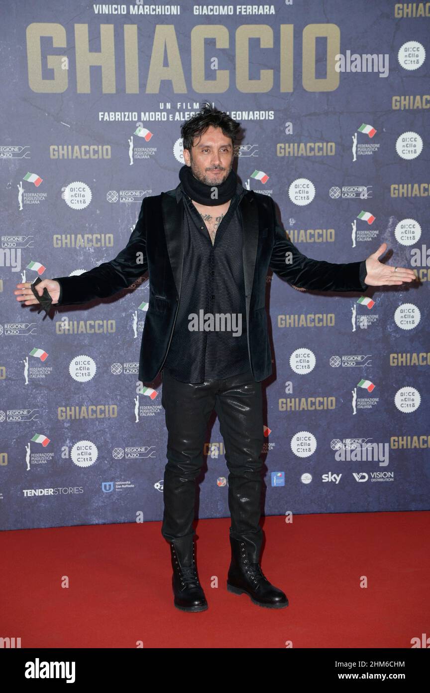 Rome, Italy. 07th Feb, 2022. Fabrizio Moro attends the red carpet of ...