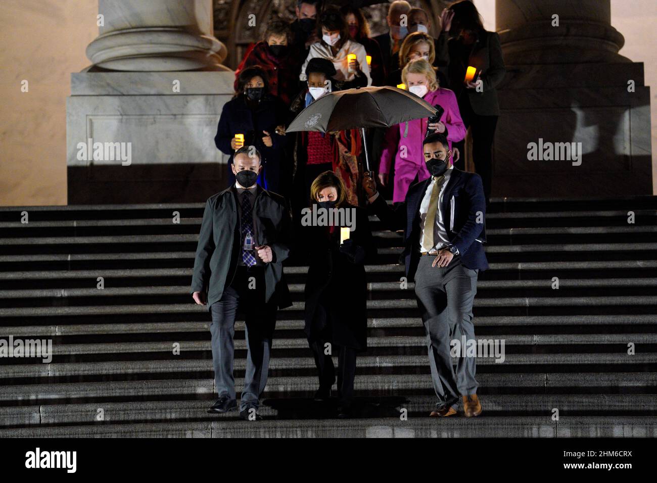 U.S. Speaker Nancy Pelosi and other bipartisan Members of Congress walk ...